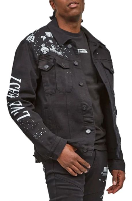 REASON Diane Graphic Scratch Denim Jacket A1-017 - Shiekh