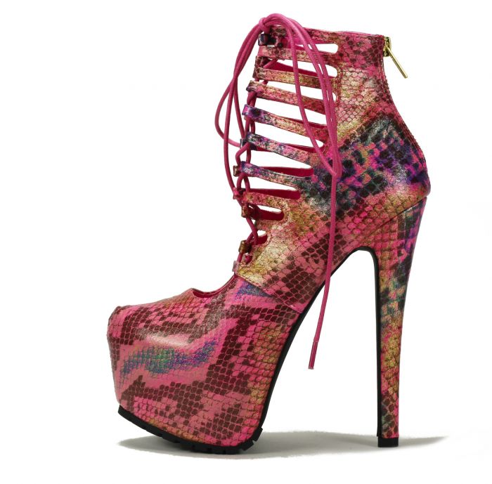 JC DOSSIER Privileged Shoes by J.C. Dossier: Denmark Multi Fushia Snake ...