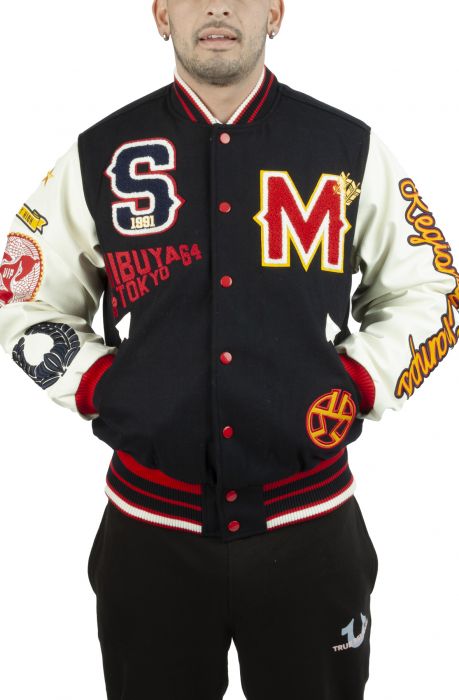 SMOKE RISE All State Varsity Jacket WW22699-NAVY - Shiekh
