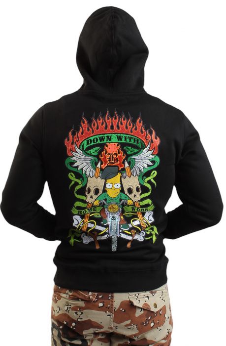 MAXIMA The Simpson Down With Homework Hoodie FM50489-BLK - Shiekh