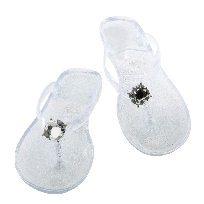 LILIANA Jelli-69 Diamond Flip Flops JELLI-69-CLEAR - Shiekh