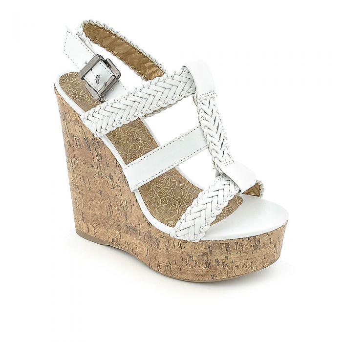 SODA Women's Sotto-S Wedge Sandal FD SOTTO-S/WHITE - Shiekh