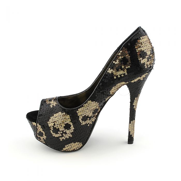 SHIEKH Womens 033 High Heels 033/BLK/GLD - Shiekh