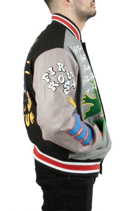 FIRST ROW Multi Colorblock Jacket FRJ0025-BLK-MULTI - Shiekh