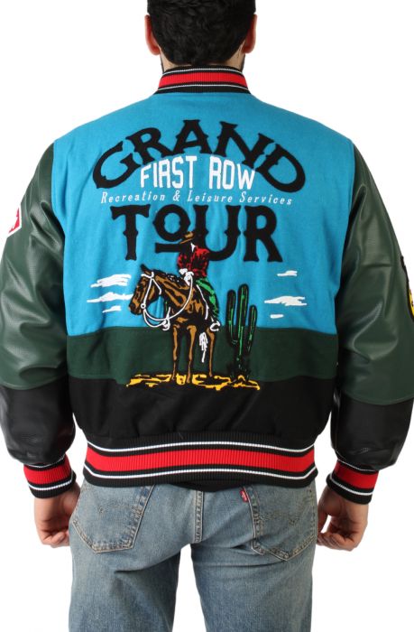 FIRST ROW Grand Tour Varsity Jacket FRJ0058-BLUE - Shiekh