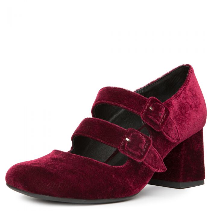 JEFFREY CAMPBELL Bickle Velvet Heels BICKLE WINE - Shiekh