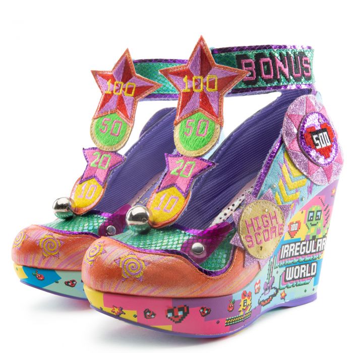 IRREGULAR CHOICE High Score Wedges 4529-01A-GRN - Shiekh