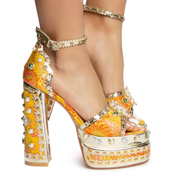 AZALEA WANG Cici-New Bedazzled Platform High Heel CICI-NEW-ORG - Shiekh