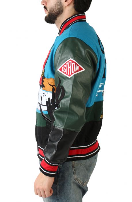 FIRST ROW Grand Tour Varsity Jacket FRJ0058-BLUE - Shiekh