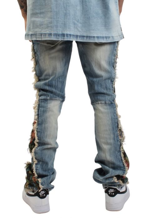 SMOKE RISE Hillside Taped Stack Jeans JP24113SK-LOWELL - Shiekh