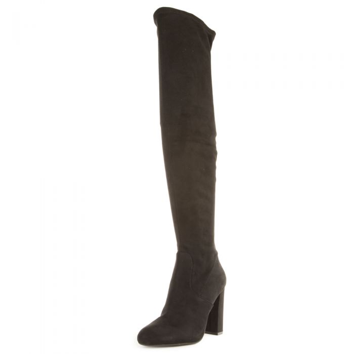 STEVE MADDEN Steve Madden for Women: Emotions Black Thigh High Heeled Boots EMOTIONS BLACK - Shiekh