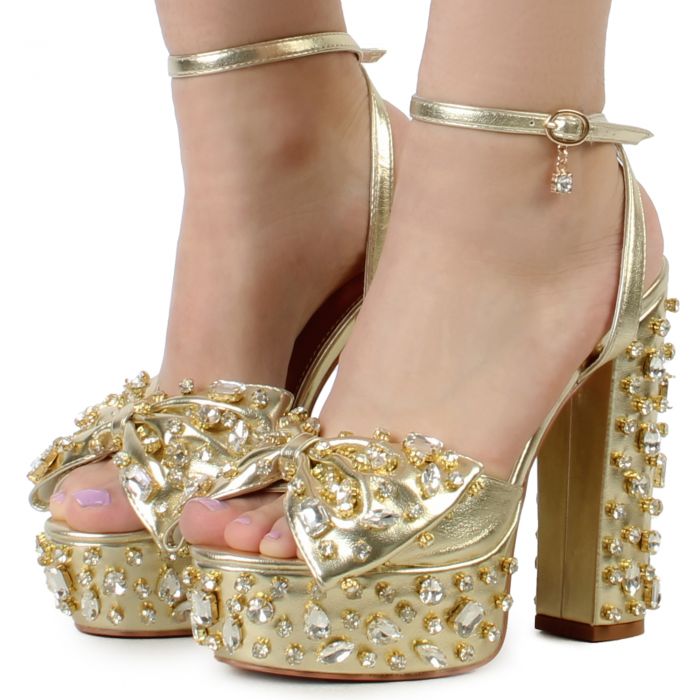 AZALEA WANG Dazzel Platform Heel MAYA-GOLD - Shiekh