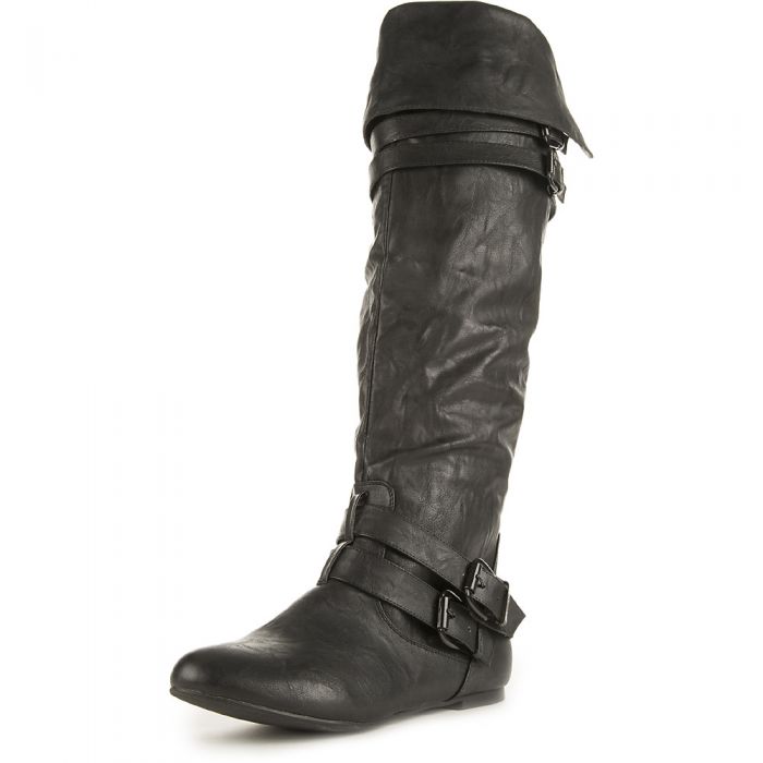 SHIEKH Women's Knee-High Pocket Boot Vickie-16 Hi VICKIE-16 HI/BLACK ...