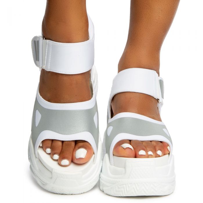 ANTHONY WANG Blueberry-02 Platform Sandals BLUEBERRY-02-WHT - Shiekh