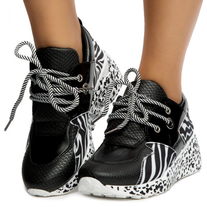 YOKI SHOES Kita Platform Sneakers KITA-BLK - Shiekh