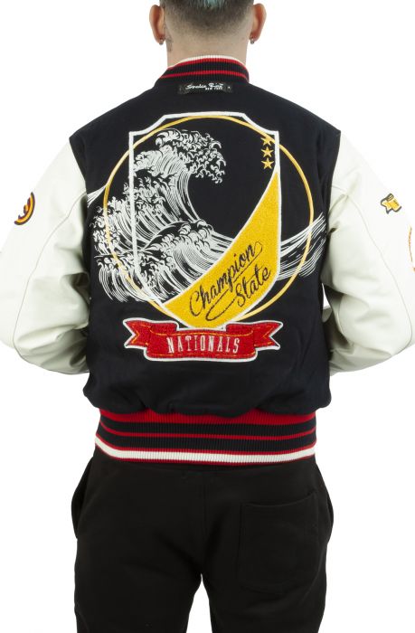 SMOKE RISE All State Varsity Jacket WW22699-NAVY - Shiekh