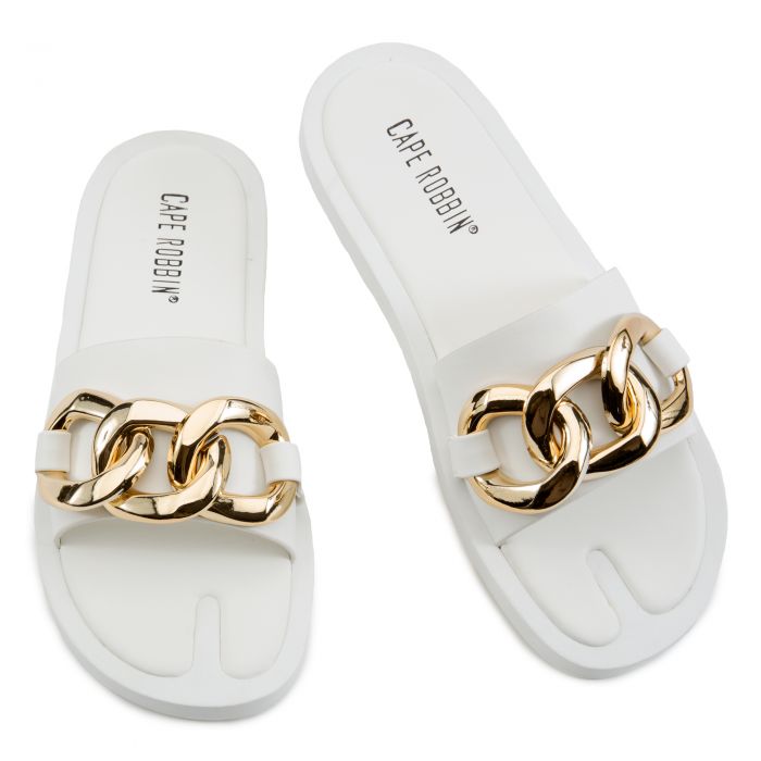 CAPE ROBBIN Dana Slides DANA-WHT - Shiekh