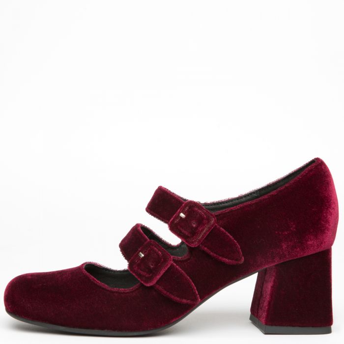 JEFFREY CAMPBELL Bickle Velvet Heels BICKLE WINE - Shiekh