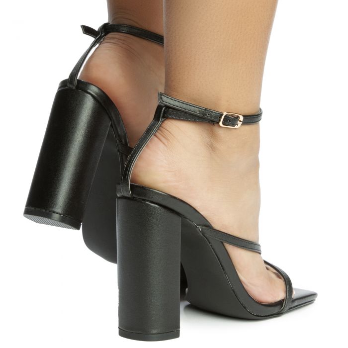 LILIANA Mable-27 Square Toe High Heel MABLE-27-BLK - Shiekh