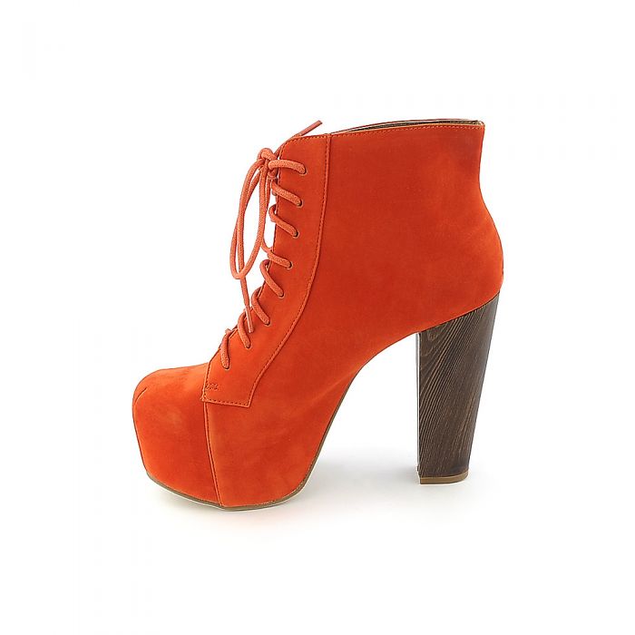 SHOE REPUBLIC Platform Ankle Bootie Silla SILLA-ORANGE - Shiekh