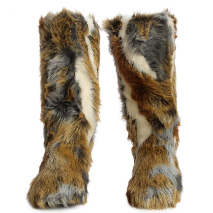 LEGEND FOOTWEAR INC Melanie-39 Faux Fur Bootie MELANIE-39-TNML - Shiekh