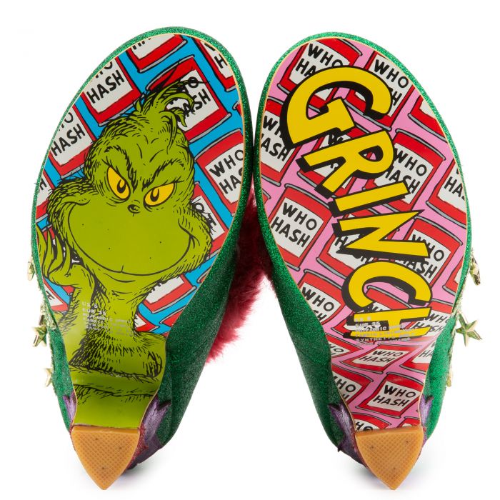 IRREGULAR CHOICE Merry Grinchmas Heels 4255-71A-GRN-BOR - Shiekh