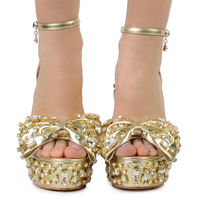 AZALEA WANG Dazzel Platform Heel MAYA-GOLD - Shiekh