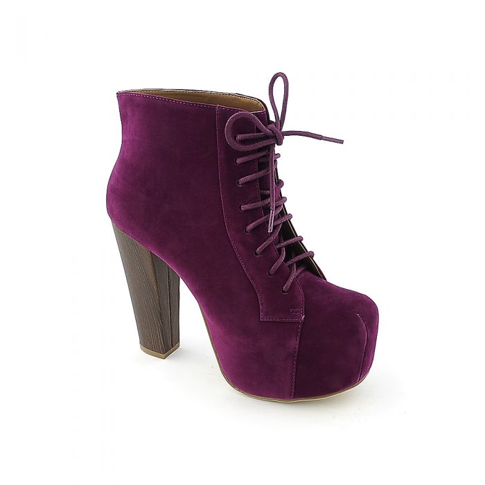 SHOE REPUBLIC Platform Ankle Bootie Silla SILLA-PLUM - Shiekh