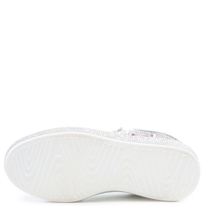 AZALEA WANG Azure Rhinestone-Embellished Low-Top Sneakers AZURE-SLV ...