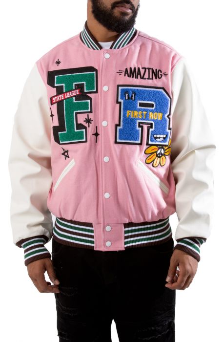 FIRST ROW Amazing Letterman Jacket FRJ0003-PNK - Shiekh