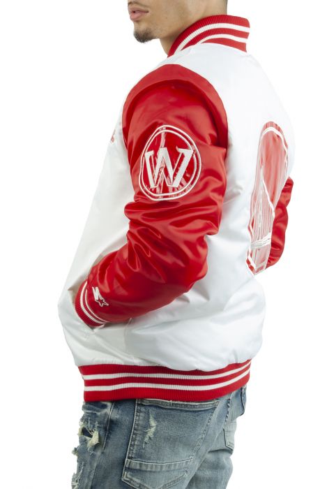 STARTER Golden State Warriors White Red Jacket LS230572-GSW - Shiekh