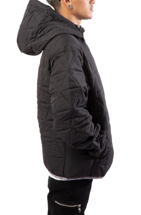 HUF Polygon Quilted Jacket JK00312-BLK - Shiekh