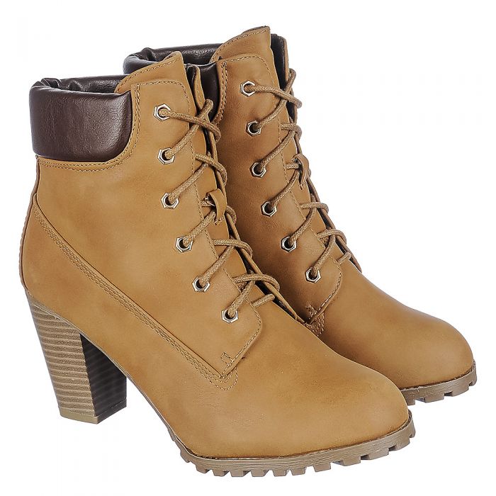 DND FASHION Women's Low Heel Ankle Boot Cici-10 CICI-10/CAMEL - Shiekh