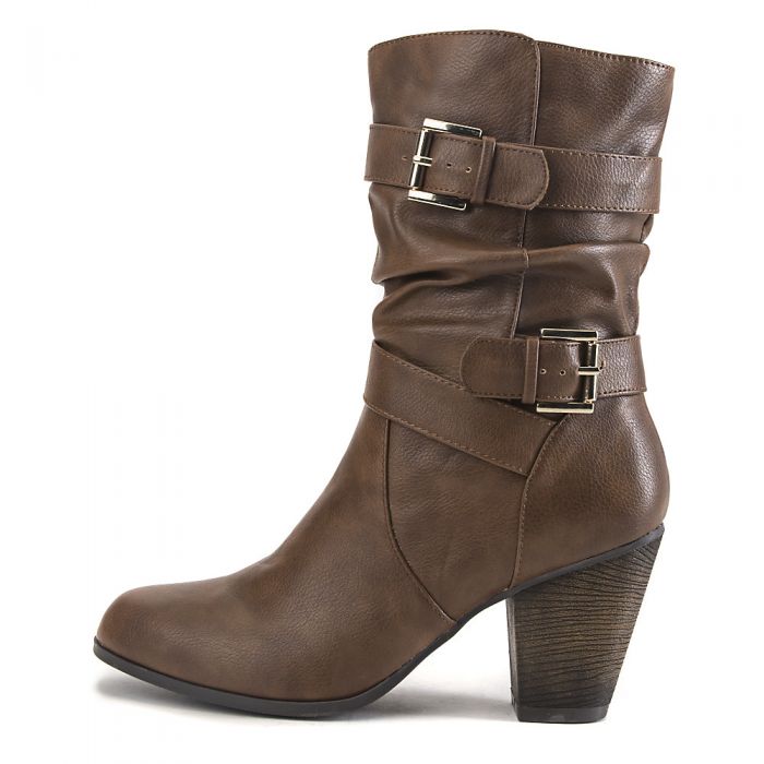 SODA Women's Kember-S Low Heel Boot FD KEMBER-S/CAMEL PU - Shiekh