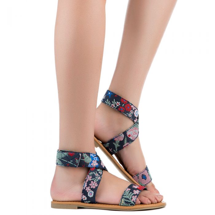 SODA Folding Sandal FD FOLDING/BLUE WILD PRINT - Shiekh