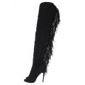 SHIEKH Thigh-High Fringe Boot Rose ROSE/BLACK SUEDE - Shiekh