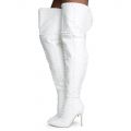 CAPE ROBBIN Mini-33 Thigh High Boots MINI-33/WHITE - Shiekh