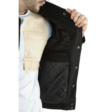 REBEL MINDS Loud Pack Varsity Jacket 922-512BLK - Shiekh