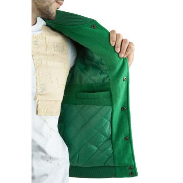 REBEL MINDS Loud Pack Varsity Jacket 922-512GRN - Shiekh