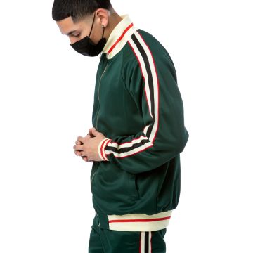 VICTORIOUS LOS ANGELES Vice City Striped Track Jacket ST575J-GRN - Shiekh