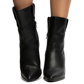 LILIANA Saru-1 Bootie with Zipper SARU-1-BLK - Shiekh