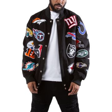 STARTER NFL Collage Patch Jacket LA10B646-BLK - Shiekh
