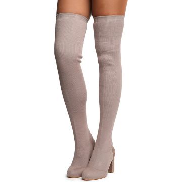SHIEKH Lynette-01 Over The Knee Boot LYNETTE-01 OK/TAUPE - Shiekh