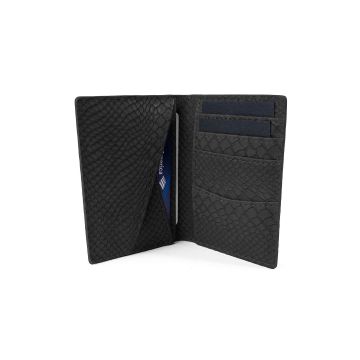 Mint Anaconda Leather Slim Wallet Black All Black